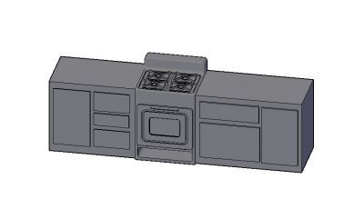 moderately designed compact kitchen platform 3d model .dwg format ...