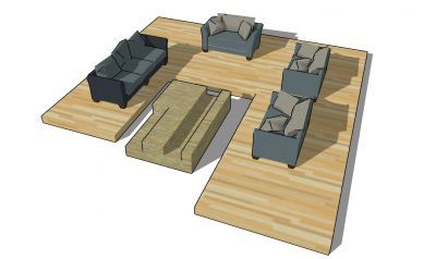 large designed modern looking courtyard sofa 3d model .skp format ...