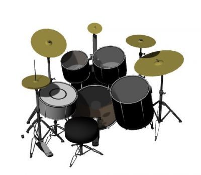 drum set with modern look and fully equipped 3d model .3dm format ...