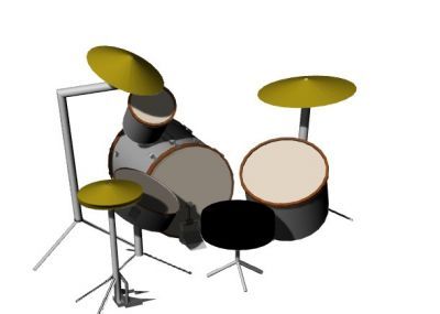 small sized simple designed drum set 3d model .3dm format | Thousands ...