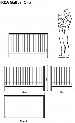 AutoCAD download IKEA Gulliver Crib DWG Drawing | Thousands of free CAD ...