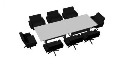 Square designed meeting table 3d model .3dm fromat | Thousands of free ...
