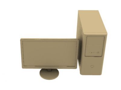 Desktop with a CPU unit designed 3d model .3dm format | Thousands of free AutoCAD drawings