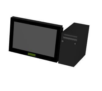 Desk top with a CPU 3d model .3dm format | Thousands of free AutoCAD drawings