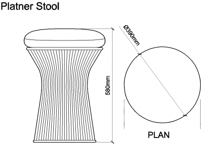 Platner Stool DWG Drawing | Thousands of free AutoCAD drawings
