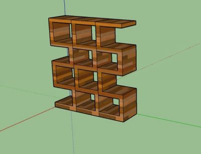 wooden designed professional rack with simple look 3d model .skp format ...