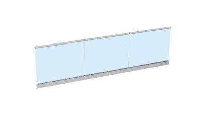 Modern glass railing 3d model .3dm format | Thousands of free CAD blocks