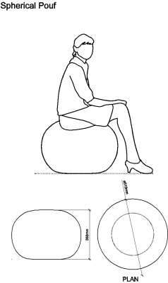 AutoCAD download Spherical Pouf DWG Drawing | Thousands of free AutoCAD ...