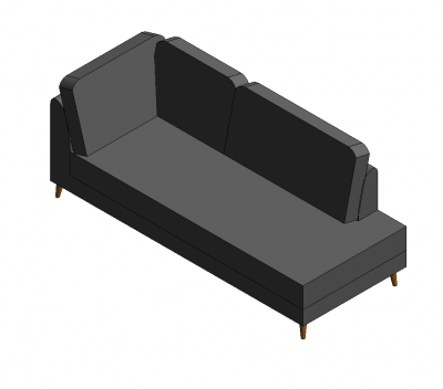 Open end sofa Revit model | Thousands of free CAD blocks