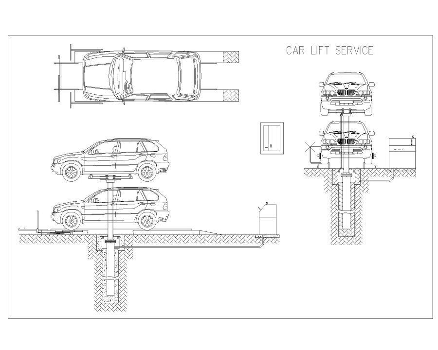 Free AutoCAD 2D Editable Drawings for Car Jack Lift Services ...