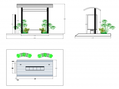Disegno CAD per pensilina per autobus - CADblocksfree | Thousands of ...