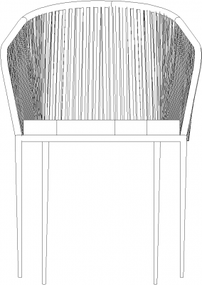 1011mm Height Soft Stool Rattan Made Front Elevation dwg Drawing ...