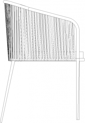 1011mm Height Soft Stool Rattan Made Left Side Elevation dwg Drawing ...