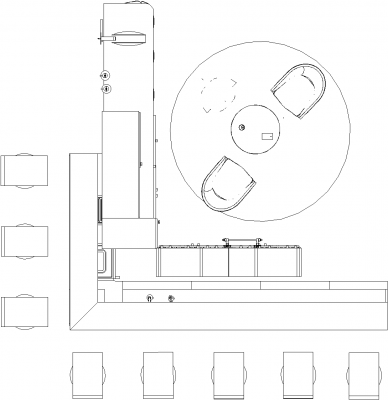 10.71sqm Bar Counter with Table and Bar Stools Plan dwg Drawing ...