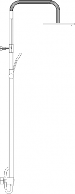 1086mm Length Shower with Spray and Mixer Left Side Elevation dwg ...