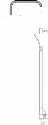 1086mm Length Shower with Spray and Mixer Right Side Elevation dwg ...