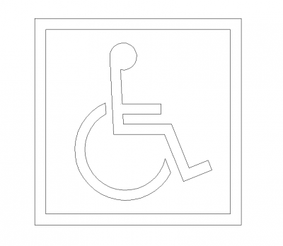 2D CAD international Accessibility Symbol - CADBlocksfree | Thousands ...