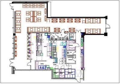 2D Autocad Fast Food Restaurant File | Thousands of free CAD blocks
