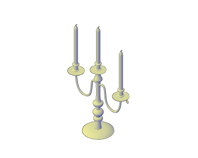 Candle holder and candles 3D CAD model - CADblocksfree | Thousands of free CAD blocks