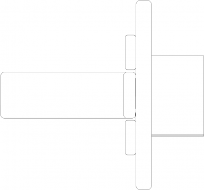 124mm Length Curvy Drawer Handle Right Side Elevation dwg Drawing ...