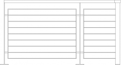 1322mm Wide Vertical Pattern Railing with Wooden Handrail Left Side ...