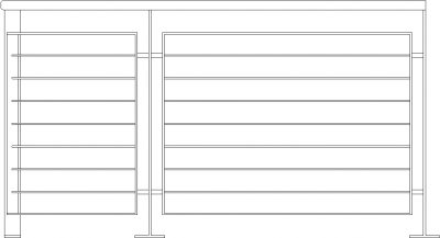 1322mm Wide Vertical Pattern Railing with Wooden Handrail Right Side ...