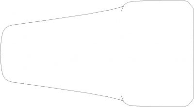 142mm Length Curve Style Closet Handle Right Side Elevation dwg Drawing ...