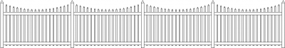 1576mm Height Horizontal Steel Pattern Fence Rear Elevation dwg Drawing ...