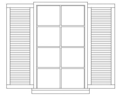 Window with shutters CAD dwg elevation - cadblocksfree | Thousands of ...