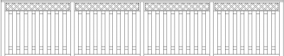 1778mm Height Horizontal Fence with Triangular Pattern Front Elevation ...