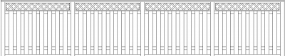 1778mm Height Horizontal Fence with Triangular Pattern Rear Elevation ...
