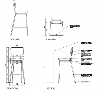 Bucket Bar Stool Autocad Block Free Cad Floor Plans Vrogue