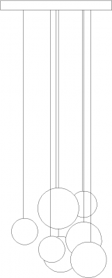 2000mm Length Glass Ball Light Front Elevation dwg Drawing | Thousands ...