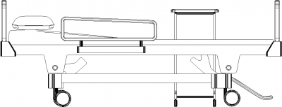 2191mm Wide Adjustable Bed Stretcher Left Side Elevation dwg Drawing ...