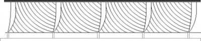2339mm Height Wire Design Railing Rear Elevation dwg Drawing ...