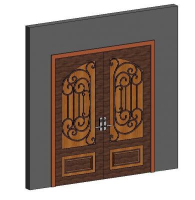 Double Decorative Door Revit Family | Thousands of free CAD blocks