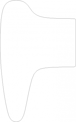 37mm Length Oval Shape Drawer Handle Right Side Elevation dwg Drawing ...