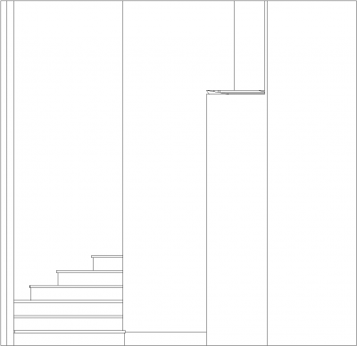 3879mm Height Wooden Column Support with Concrete Staircase Front ...