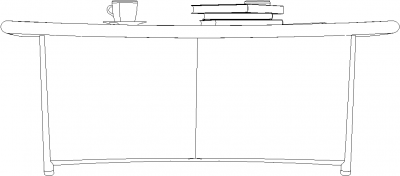 430mm Height Rattan Coffee Table Front Elevation dwg Drawing ...