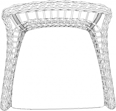 500mm Wide Pure Rattan Made Chair with 50mm Foam Plan dwg Drawing ...