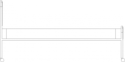 523mm Height Ward Hospital Bed Front Elevation dwg Drawing | Thousands ...