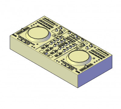 3D CAD DJ Mixing Desk - CADBlocksfree | Thousands of free CAD blocks