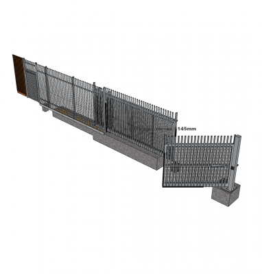 3D Revit Sliding Security Gate - CADBlocksfree | Thousands of free CAD ...