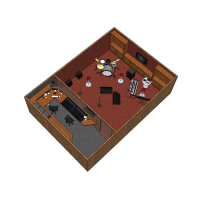 3D Sketchup Music Studio - CADBlocksfree | Thousands of free CAD blocks