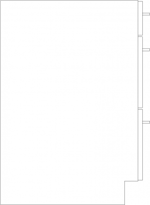 600mm Wide Base Drawer Cabinet Left Side Elevation dwg Drawing ...