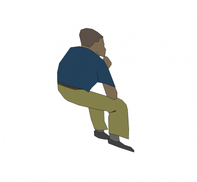 2D Sketchup Модель человека, сидящего - CADBlocksfree | Thousands of ...