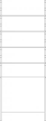 813mm Width Shelves with Storage Rear Elevation dwg Drawing | Thousands ...