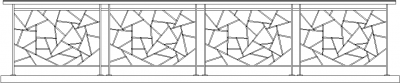 829mm Height Triangular Pattern Railing Front Elevation dwg Drawing ...