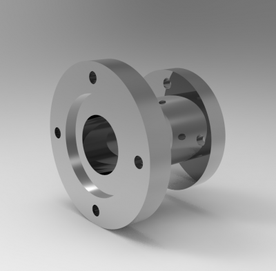 Solid-works 3D CAD Model of Adapter Flange for Motor, A=74 a1=90 B=35 b1= 60 D1=38 D2=29 E=49.5 ...