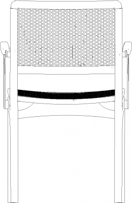 970mm Height Wooden Rattan Dining Chair Rear Elevation dwg Drawing ...